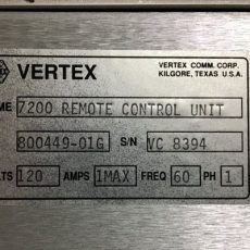 VERTEX 7200 REMOTE CONTROL UNIT - Satcom Solutions