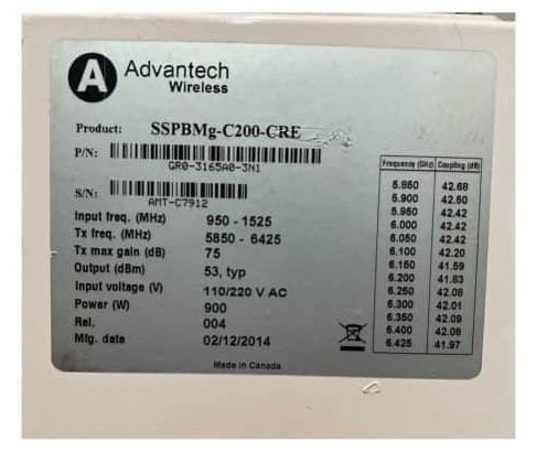 Advantech 200W C-Band BUC SSPBMg-C200-CRE - Satcom Solutions